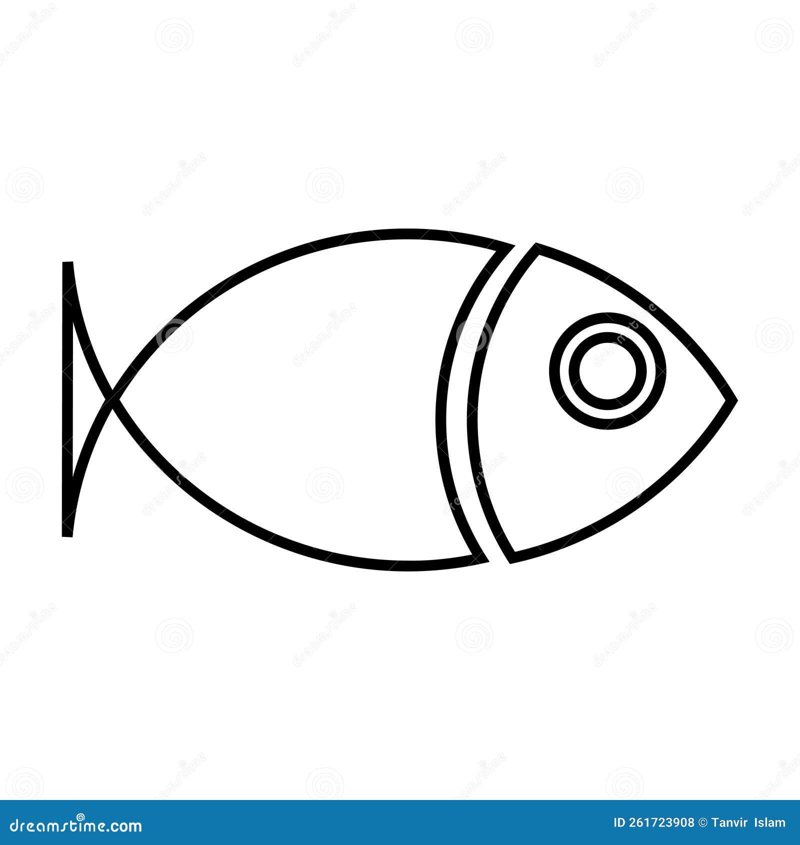 Fish Icon in Line Style stock vector. Illustration of bangladesh ...