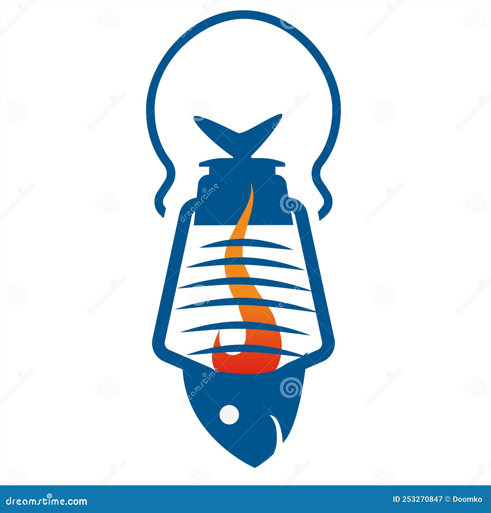 Fish Icon Logo Inside Lantern Stock Vector - Illustration of cartoon ...