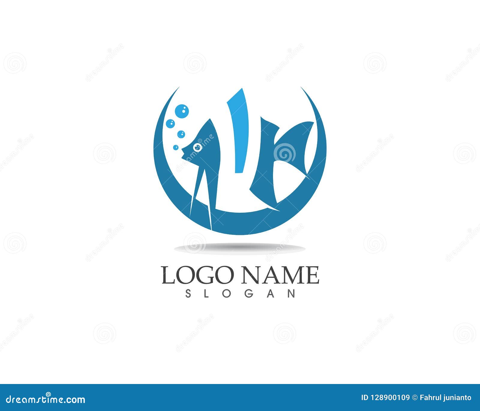 Fish Icon Logo Vector Illustration Stock Vector - Illustration of ...