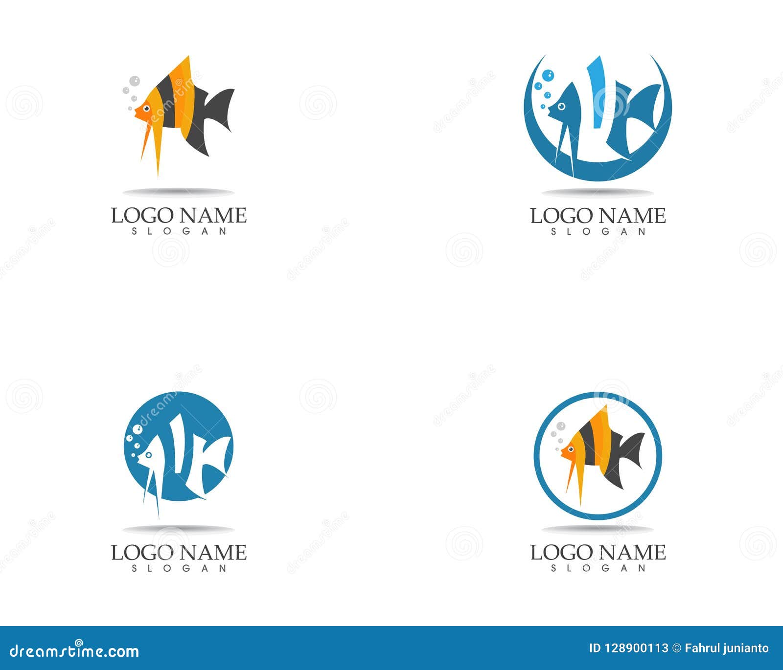 Fish Icon Logo Vector Illustration Stock Vector - Illustration of ...