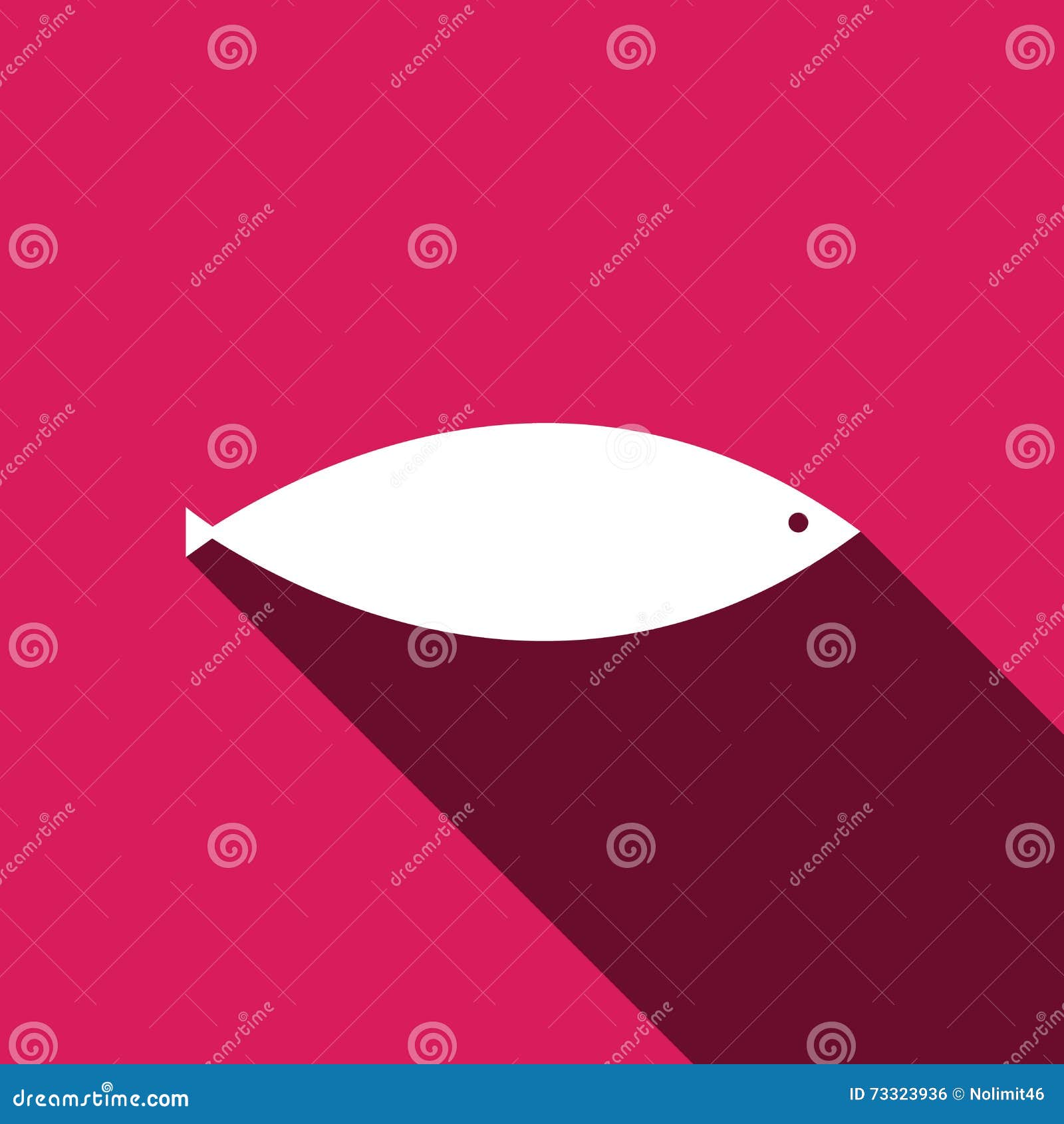 Fish icon with long shadow stock illustration. Illustration of river ...