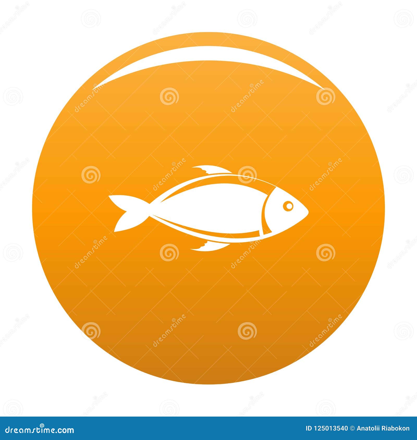 Fish icon orange stock illustration. Illustration of life - 125013540