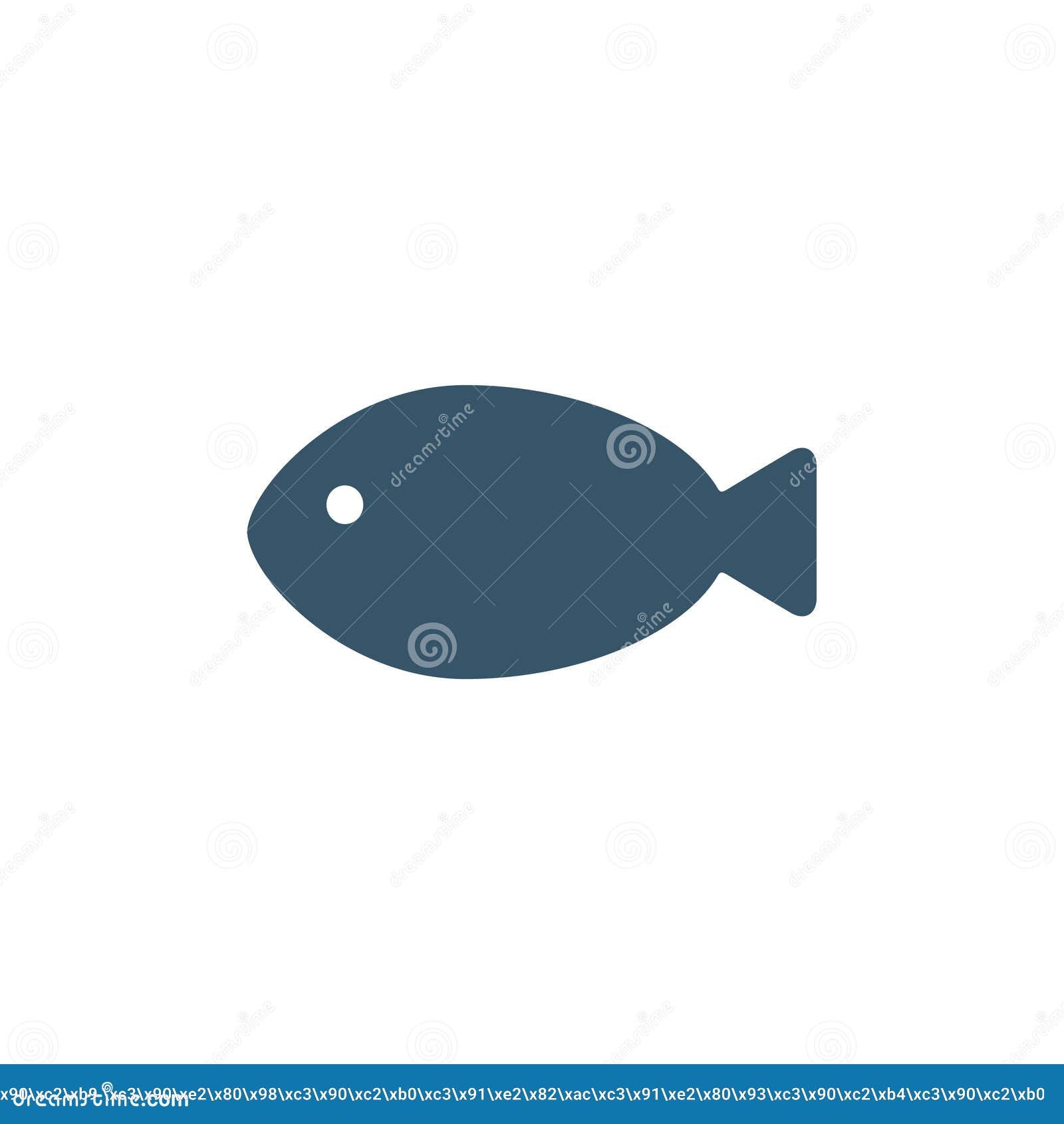 Fish Icon Outline. Fish Vector Symbol Isolated on White Background ...