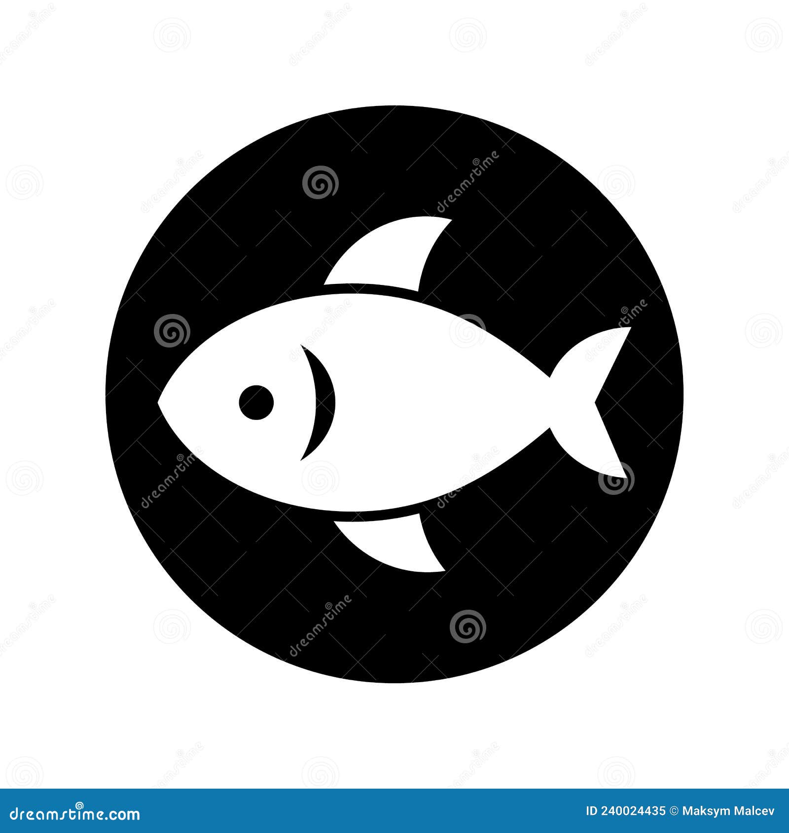 Fish Icon or Pictogram Vector Illustration Isolated on White Background ...