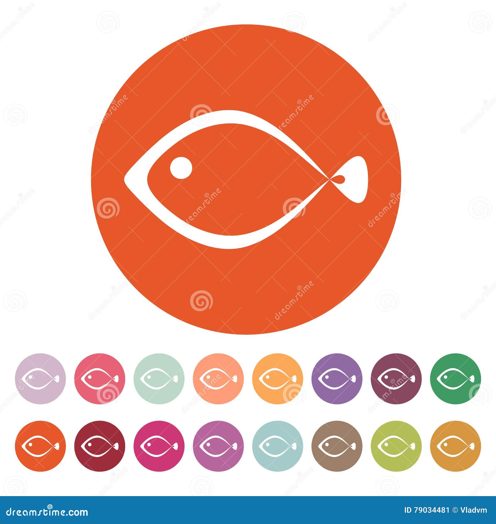 The Fish Icon. Seafood Symbol Stock Illustration - Illustration of ...