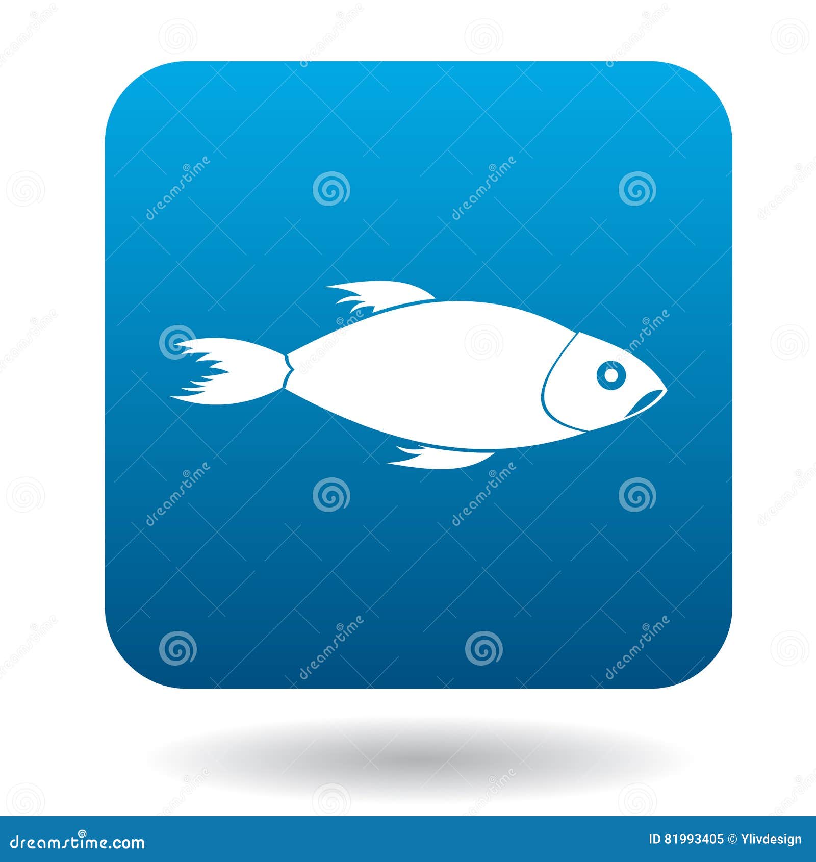 Fish icon, simple style stock vector. Illustration of seafood - 81993405