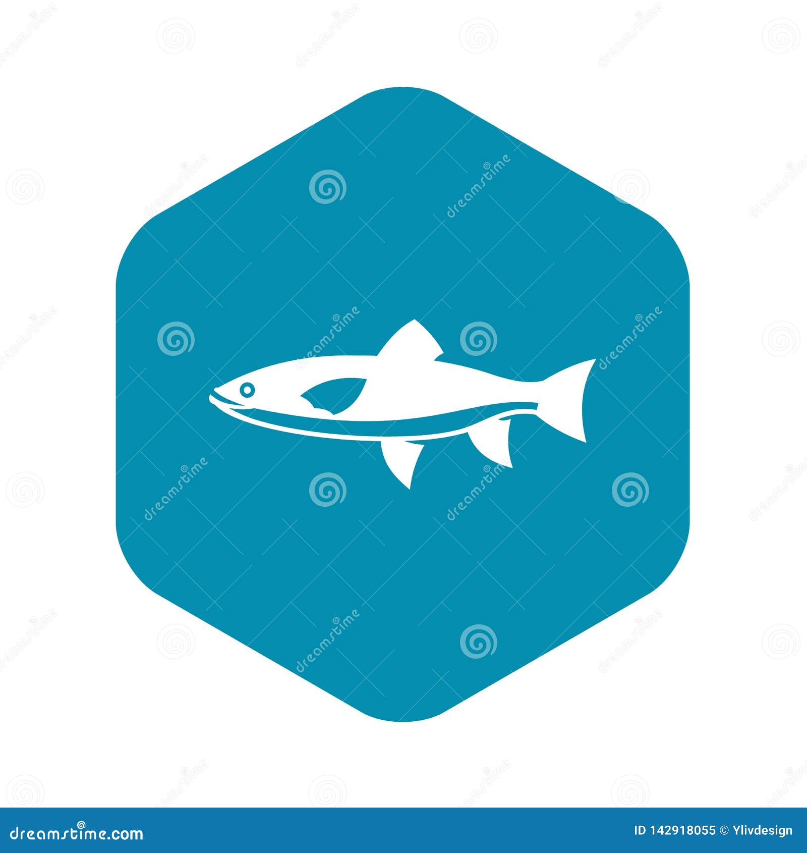 Fish icon, simple style stock vector. Illustration of river - 142918055