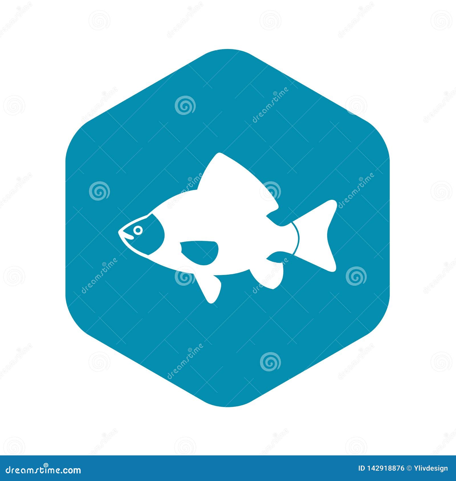 Fish icon, simple style stock vector. Illustration of river - 142918876