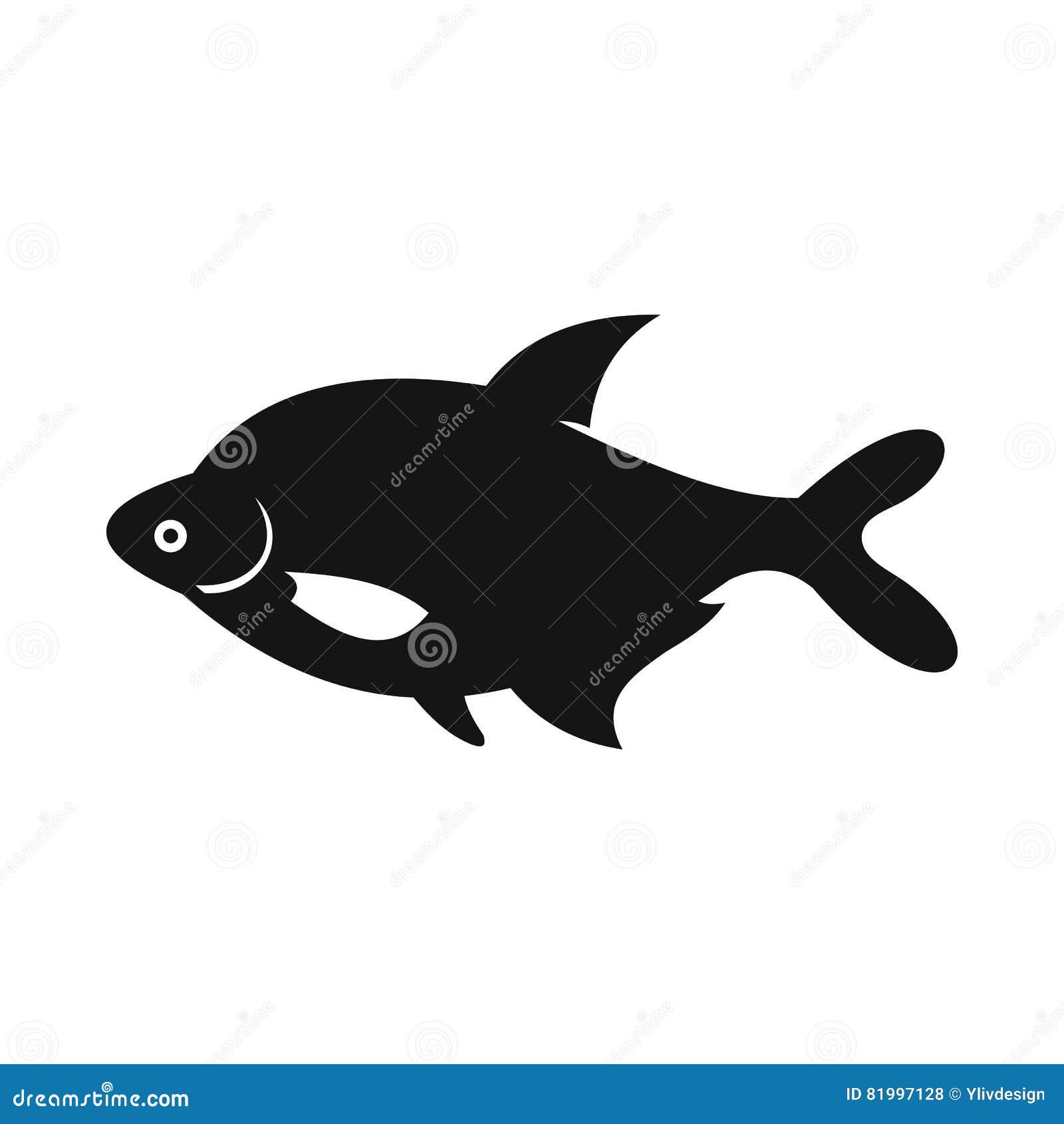 Fish icon, simple style stock vector. Illustration of beautiful - 81997128