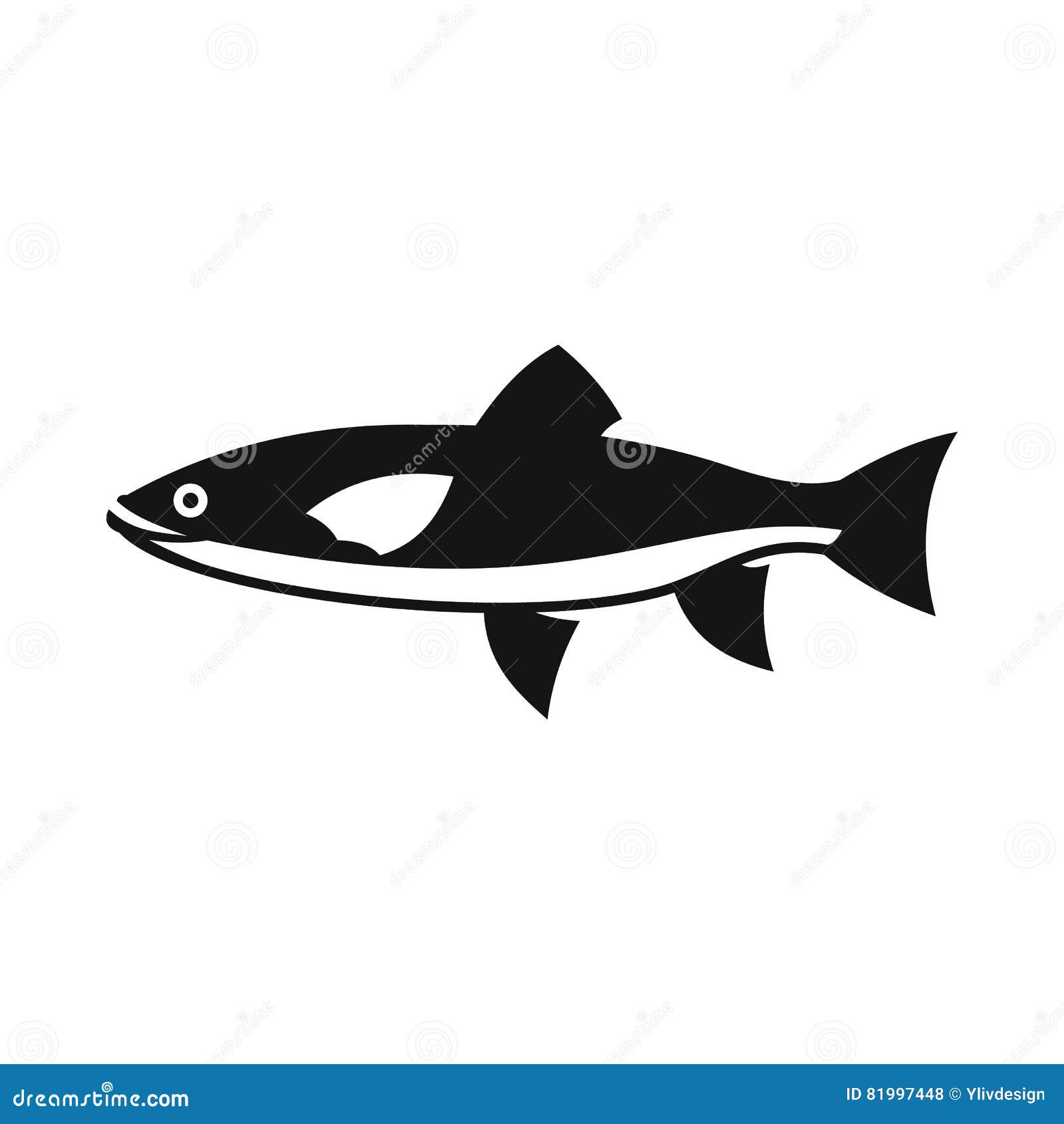 Fish icon, simple style stock vector. Illustration of black - 81997448