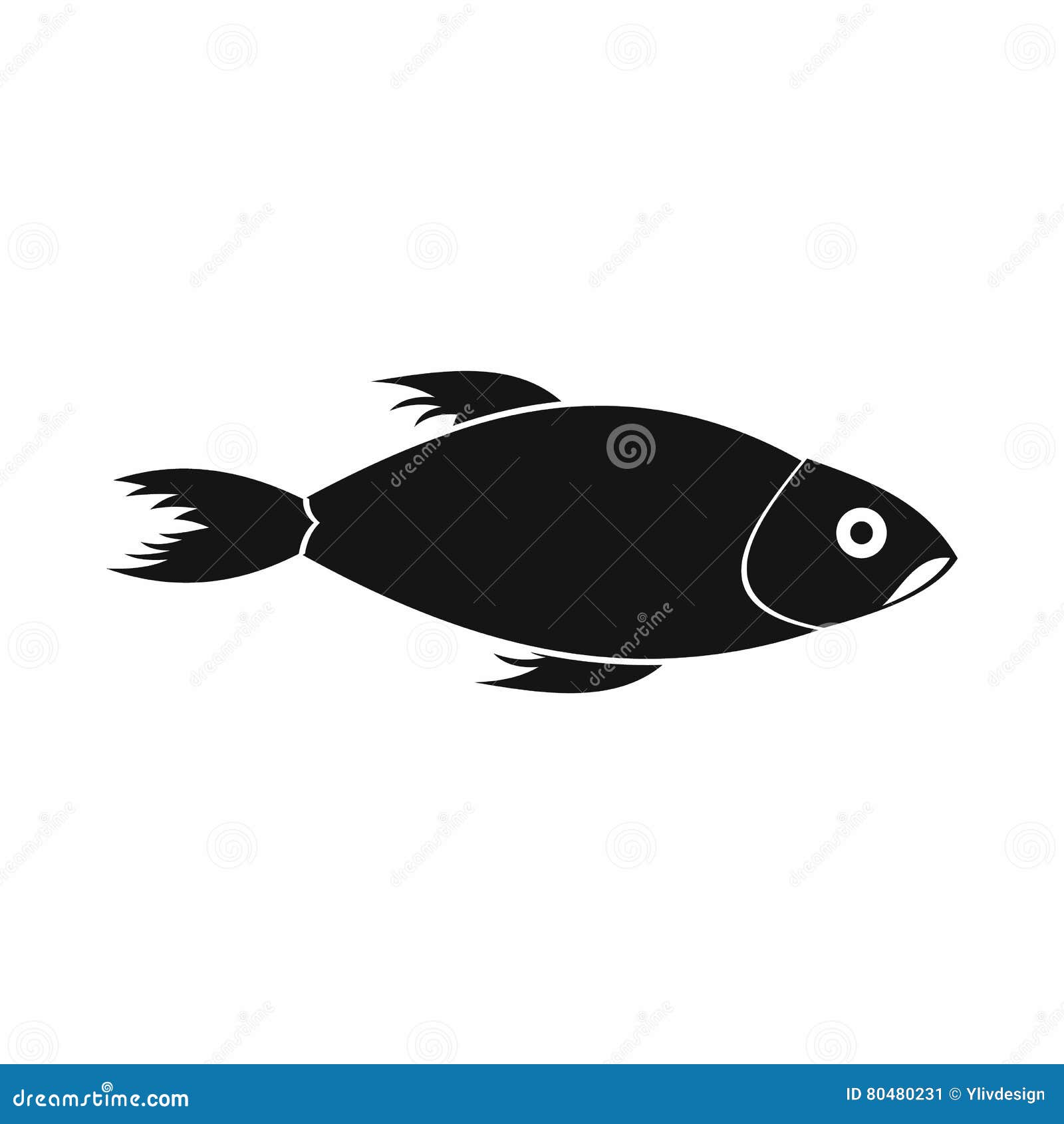 Fish icon, simple style stock vector. Illustration of single - 80480231