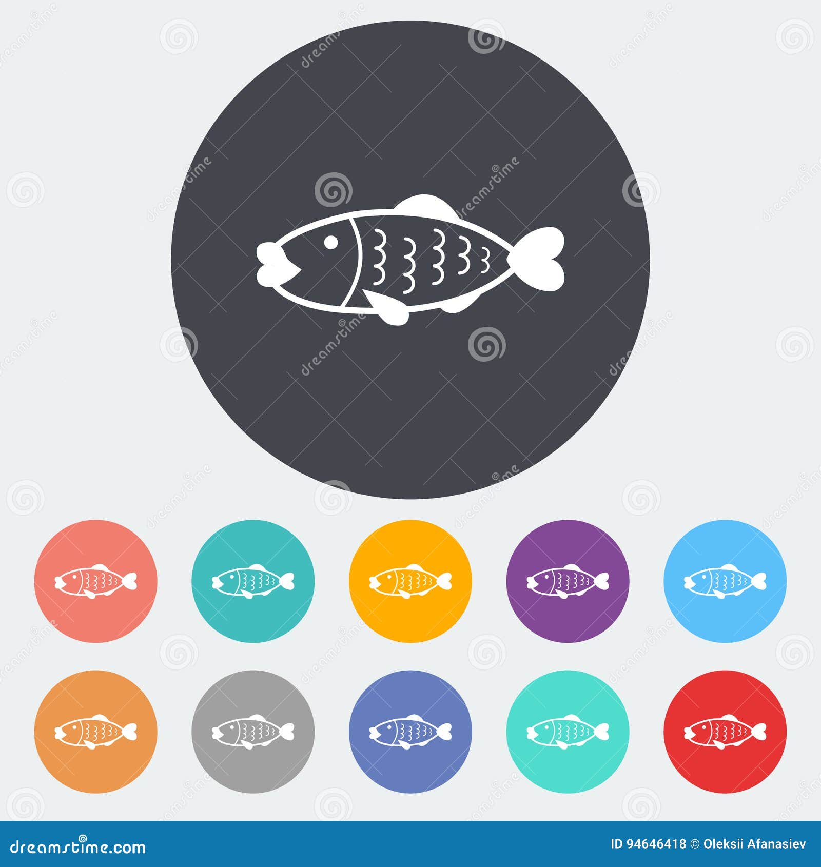 Fish icon stock vector. Illustration of painting, aquatic - 94646418