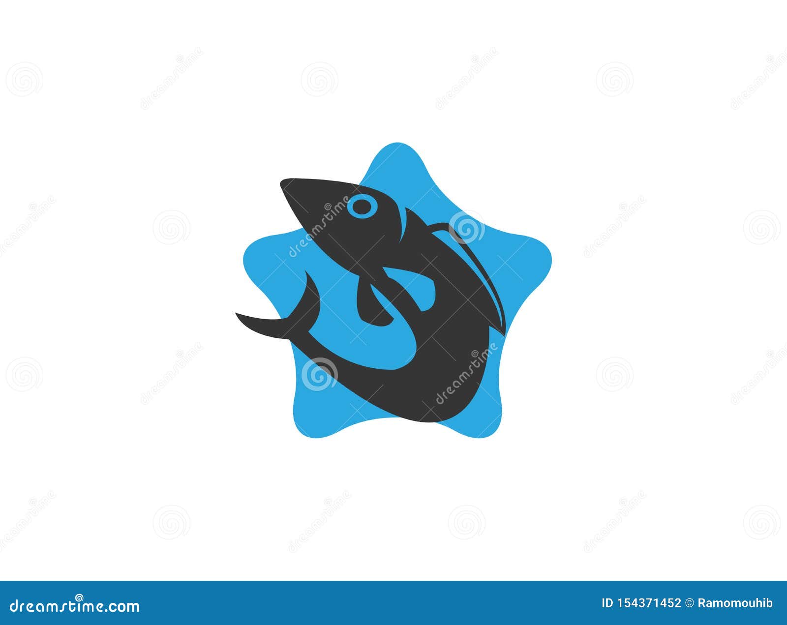 Fish Icon in Star Shape for Logo Design Illustration on a White ...