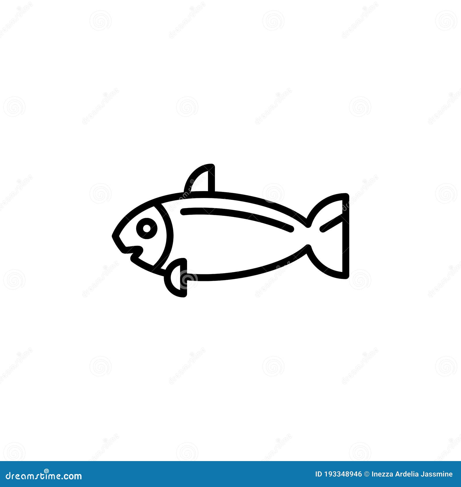 Fish Icon, Symbol Design Template Stock Vector - Illustration of animal ...
