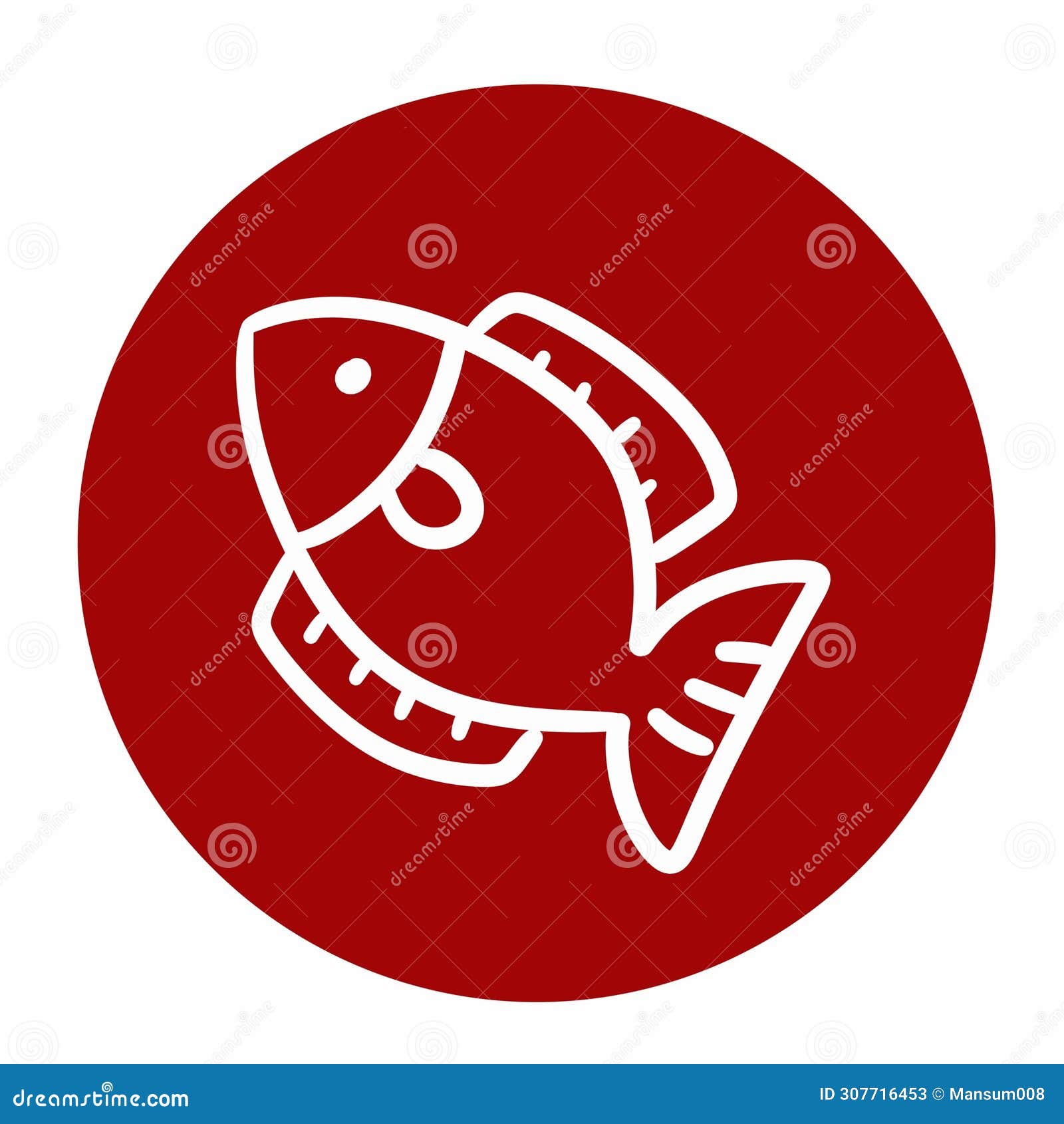 Fish Icon Symbol on White Background Stock Illustration - Illustration ...