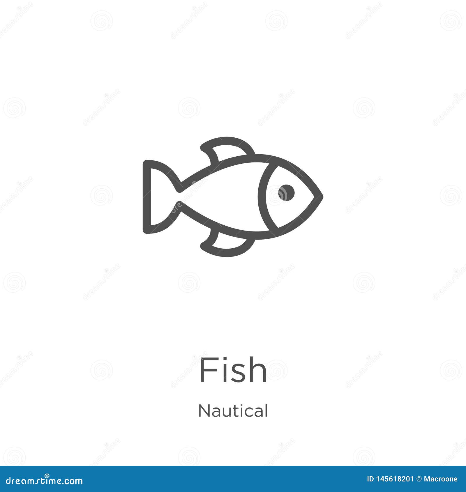 Fish Icon Vector from Nautical Collection. Thin Line Fish Outline Icon ...