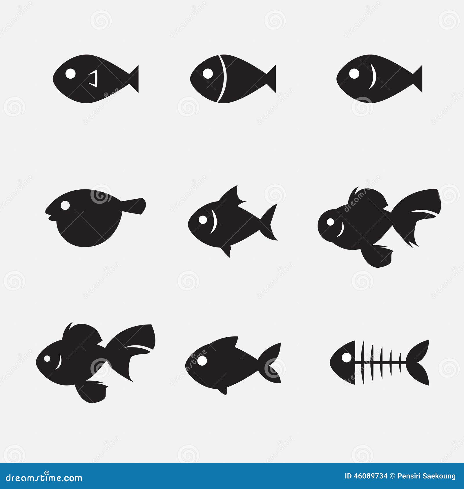 Fish icon stock vector. Illustration of sign, shape, river - 46089734