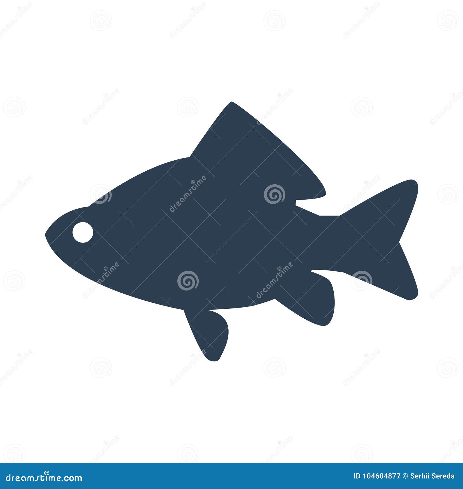 Fish Icon on White Background. Stock Illustration - Illustration of ...