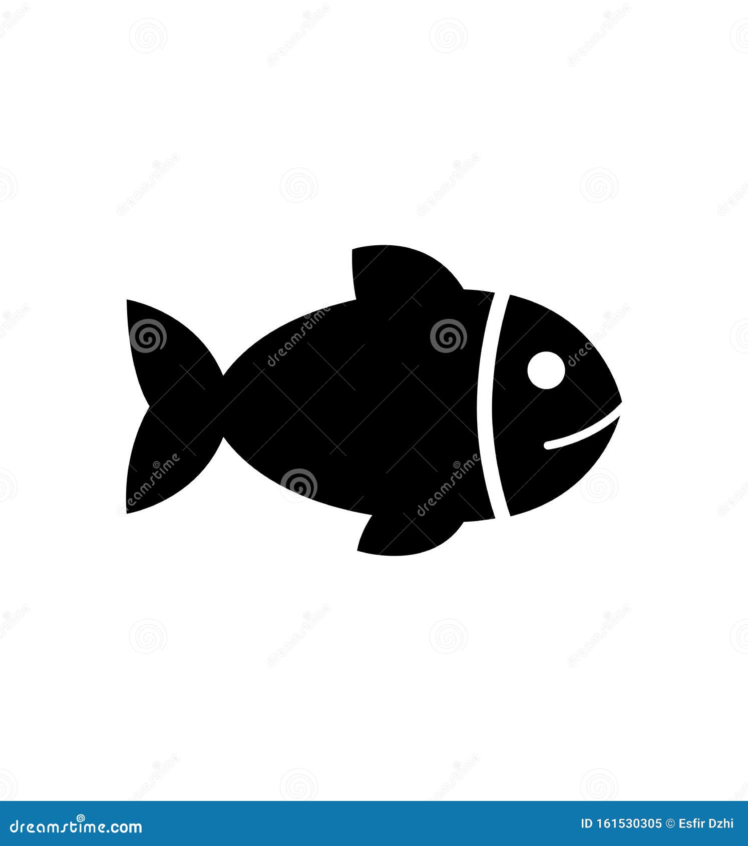 Fish Icon on White Background Vector Flat Stock Vector - Illustration ...