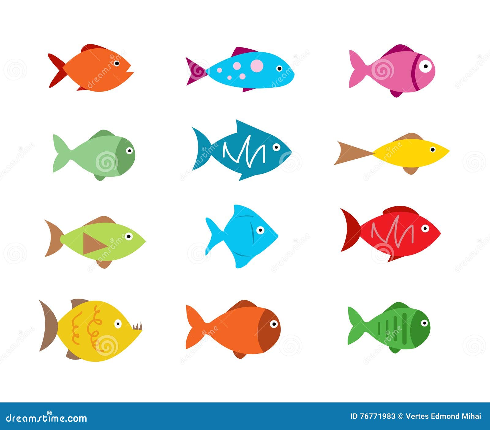Fish Icons Set Stock Illustration | CartoonDealer.com #33024172