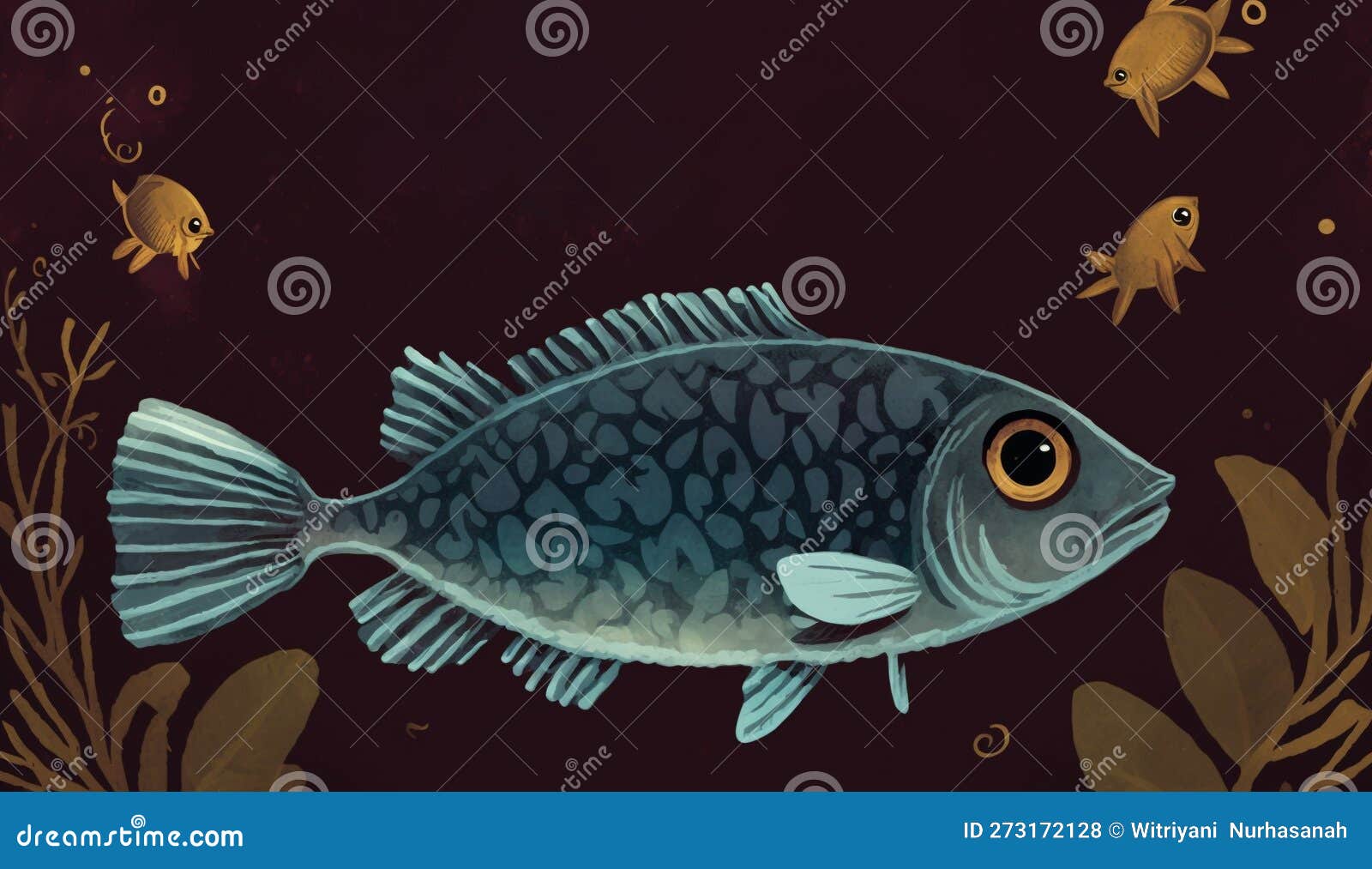 Fish Illustrations for Advertisement . Seafood Menu Design Stock ...