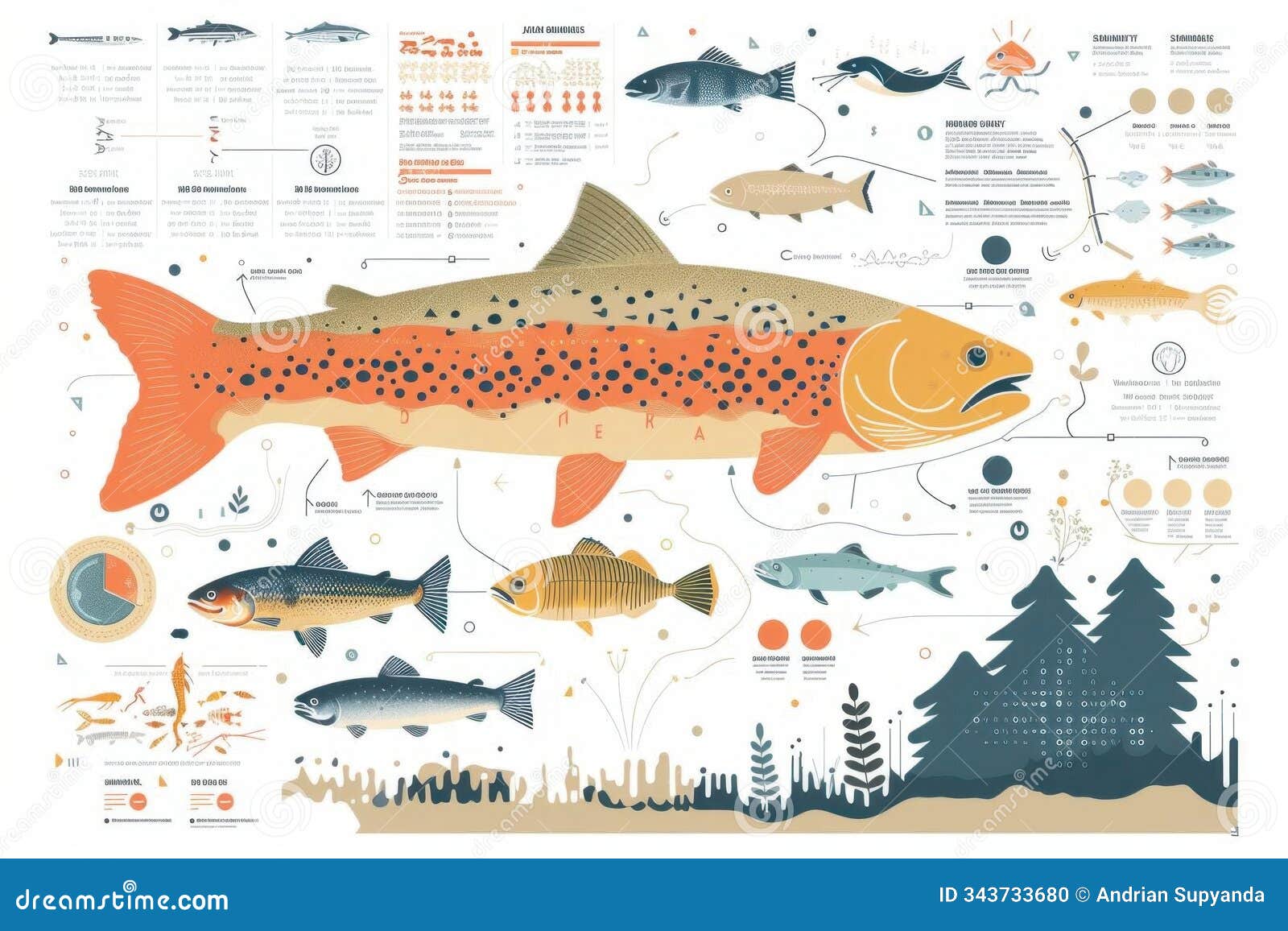 Fish Infographic, Anatomy, Habitat, and Diet Stock Illustration ...