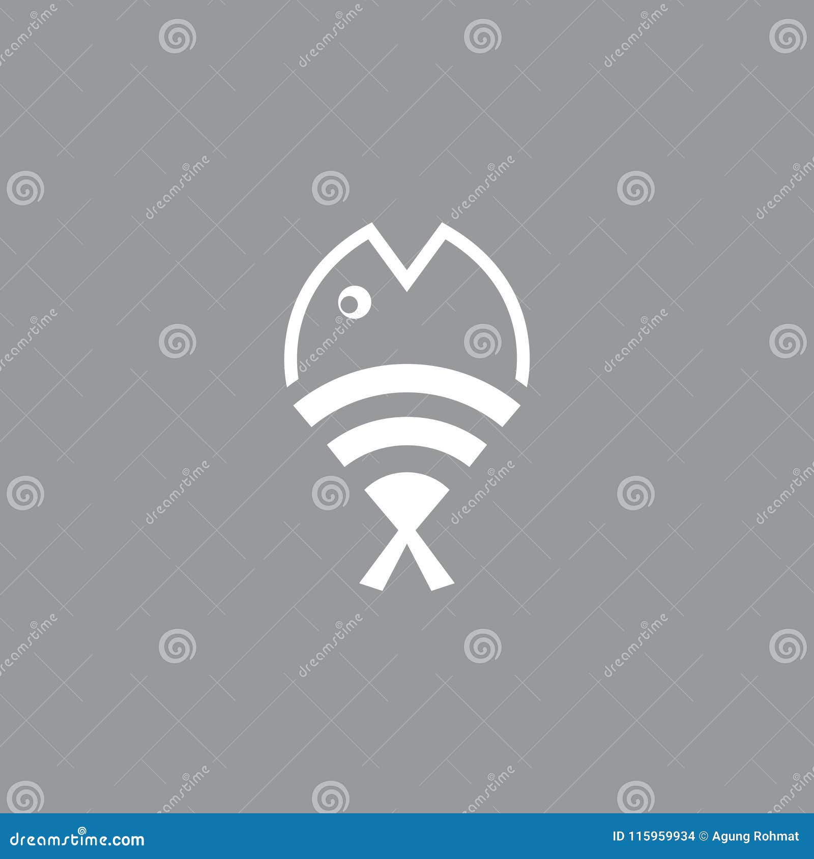 Fish Internet Logo Design Template Stock Vector - Illustration of ...