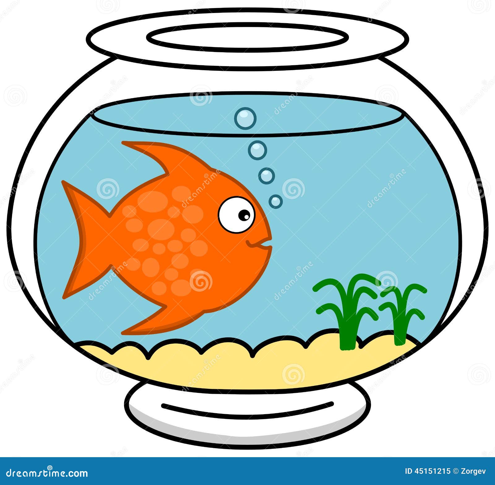 A Fish In Its Aquarium Stock Illustration - Image: 45151215