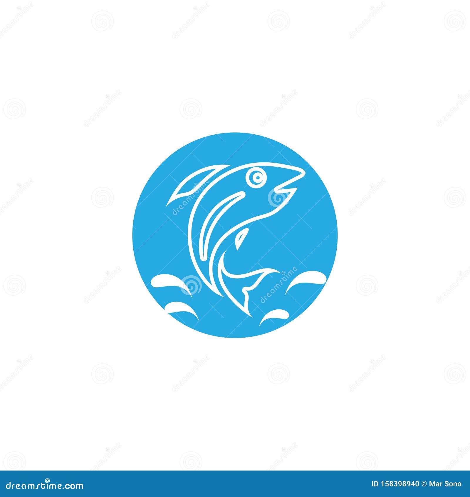 Fish Jump Logo Template Vector Icon Stock Vector - Illustration of ...
