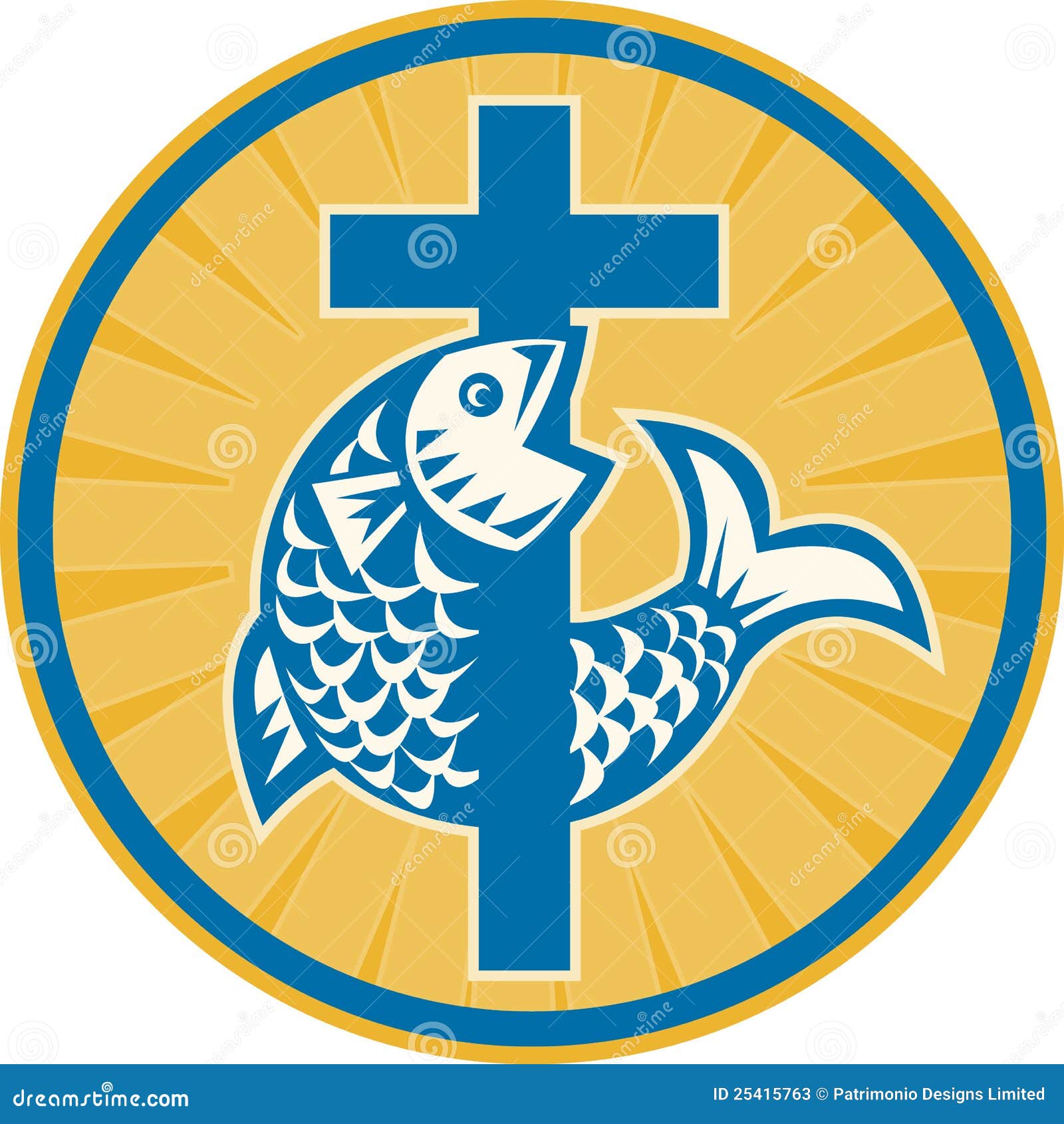 Christian Fish With Cross Clipart
