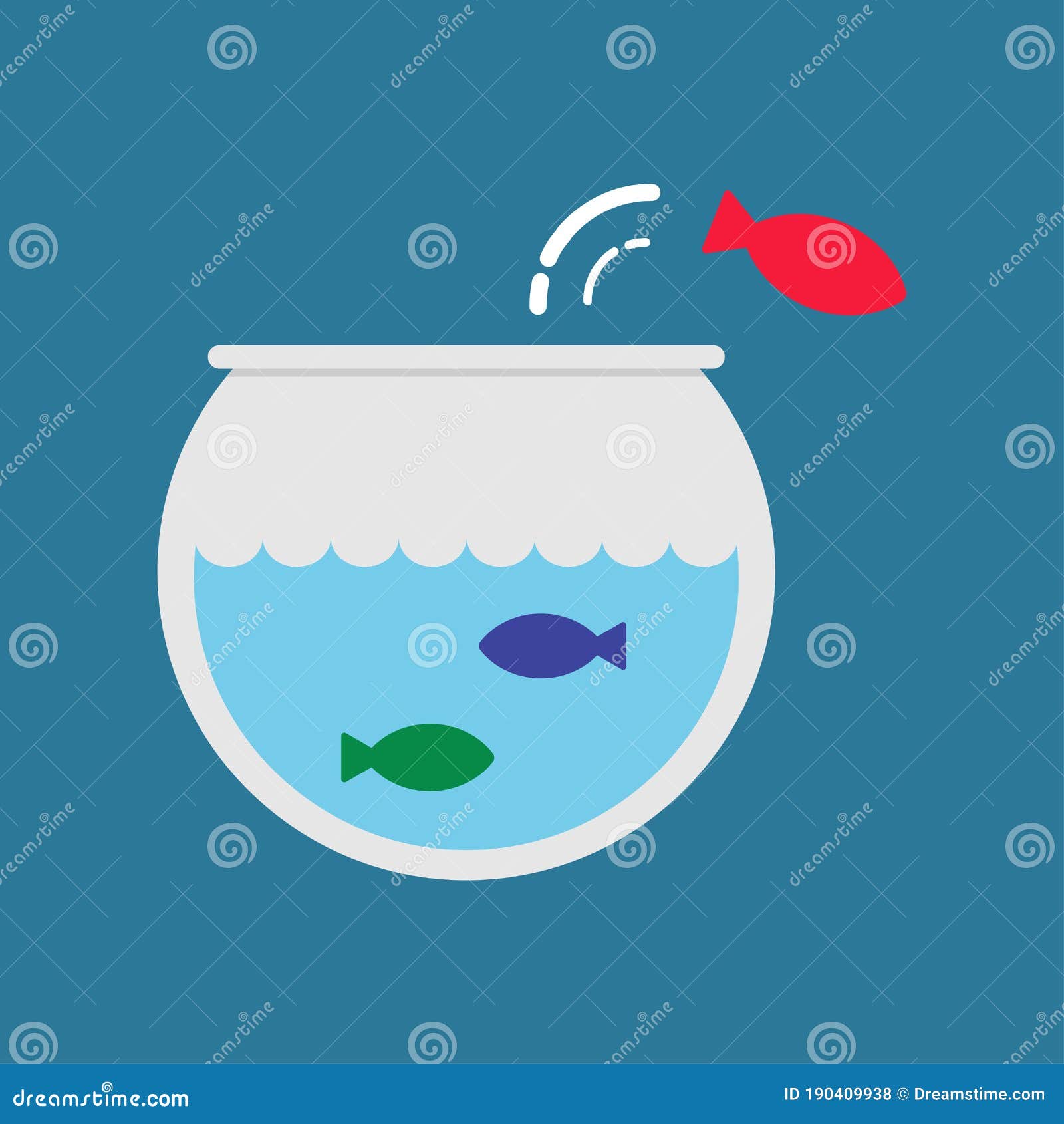 Fish Jumping Icon, Fish Jumping Outside the Fish Bowl, Think ...