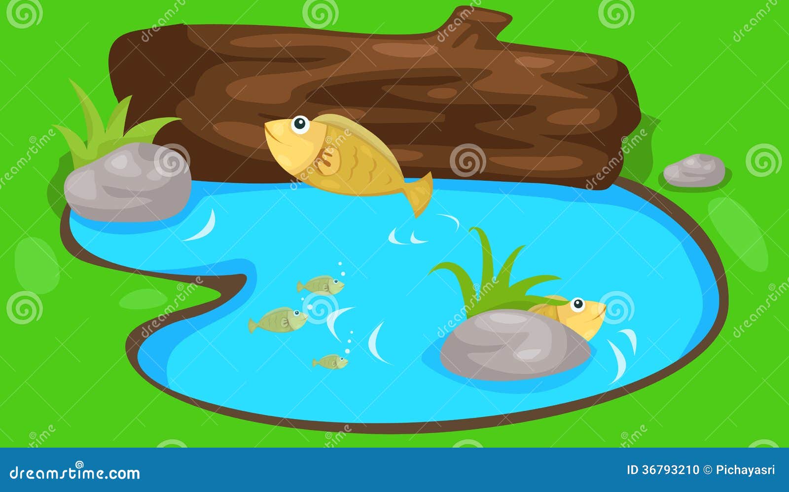 Fish jumping in the lake stock vector. Illustration of sketch - 36793210