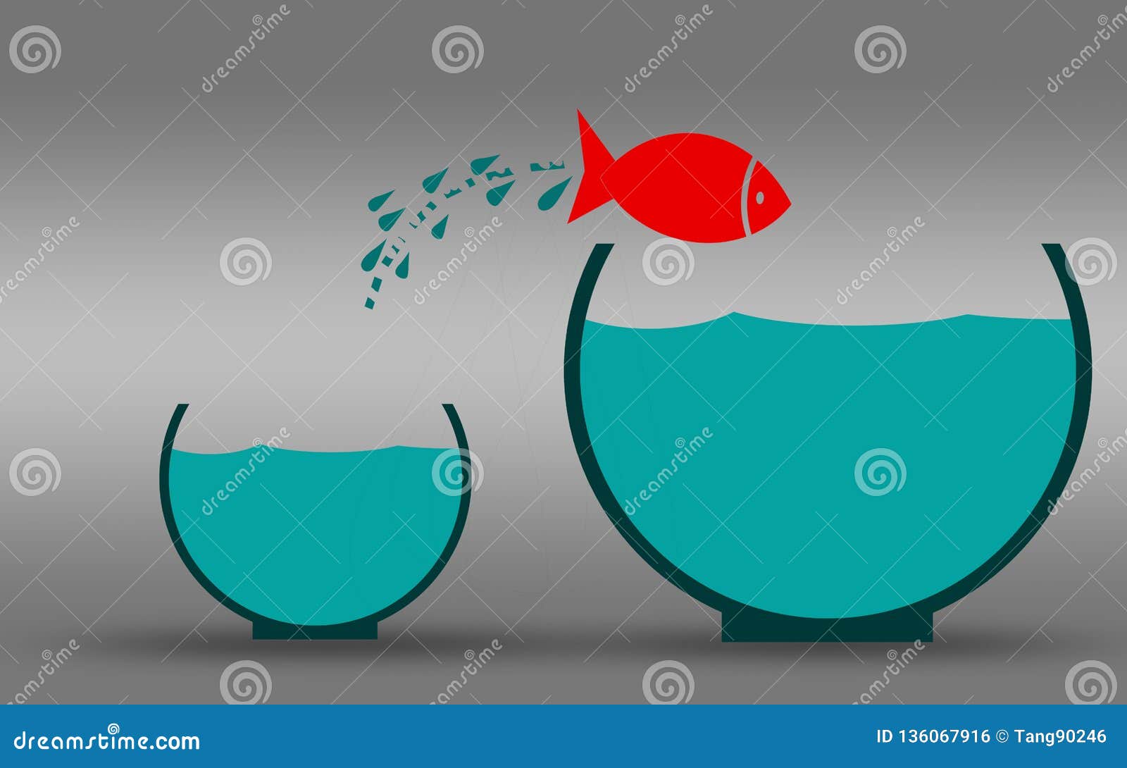Fish Jumping Out of the Water, Improvement Concept Stock Illustration ...