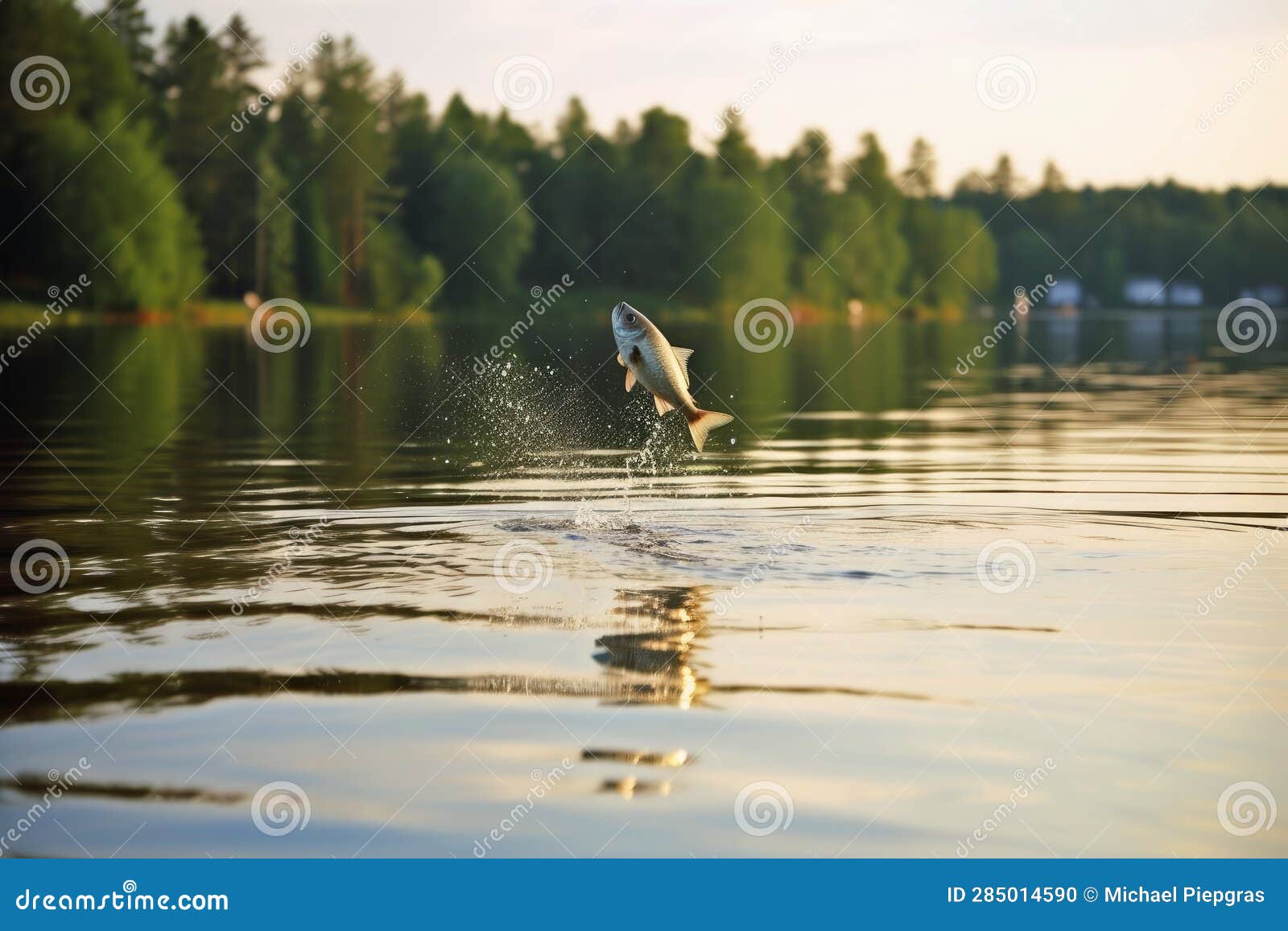 A Fish Jumping Out of the Water at a Lake Created with Generative AI ...