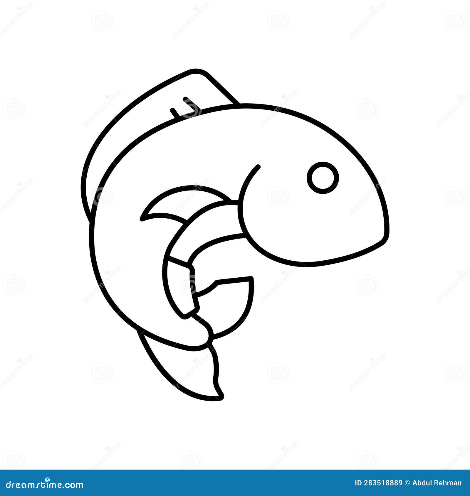 Fish Jumping Outline Vector Icon that Can Easily Edit or Modify. Stock ...