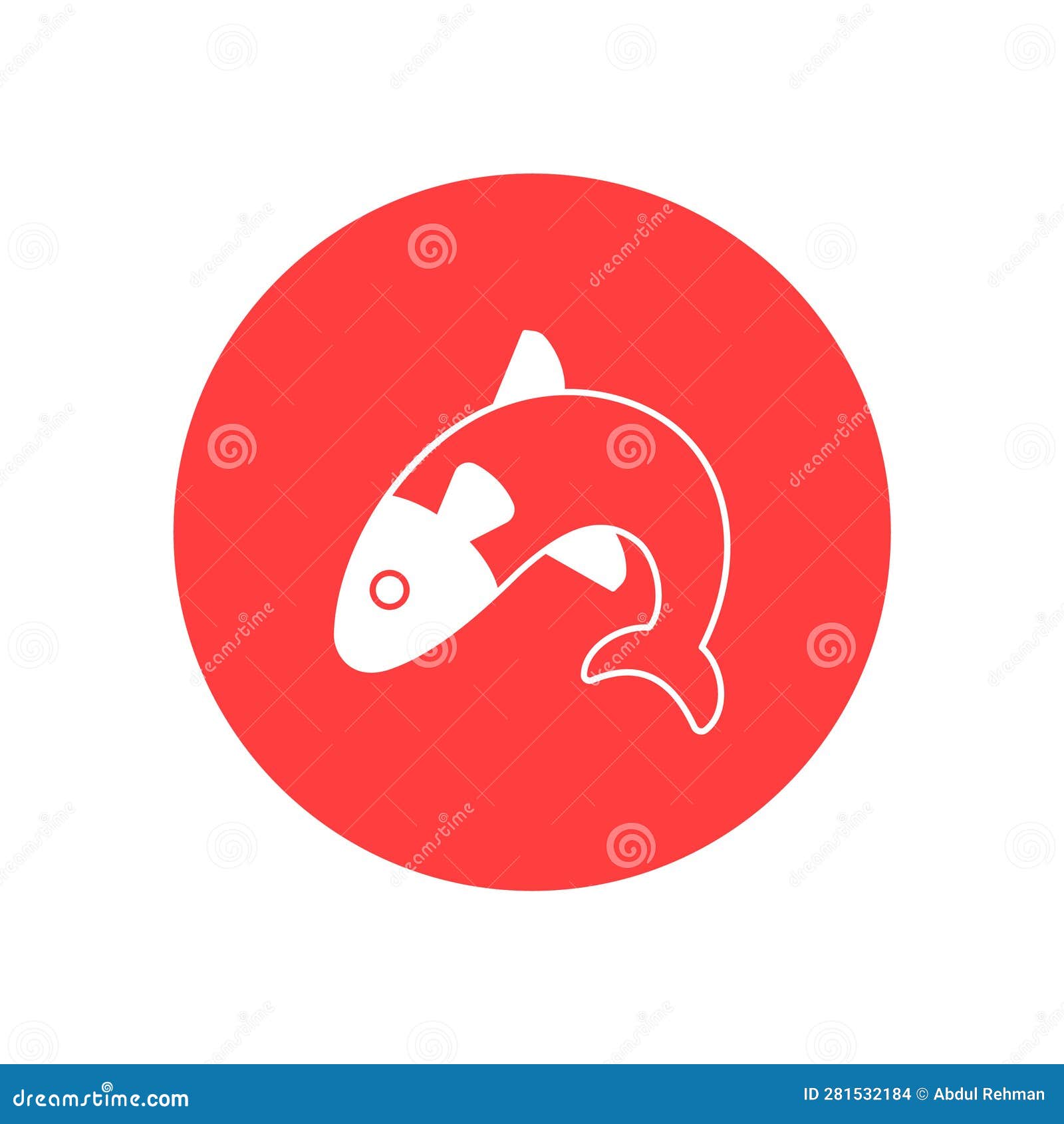 Fish Jumping Vector Icon with Trendy Background Colors that Can Easily ...
