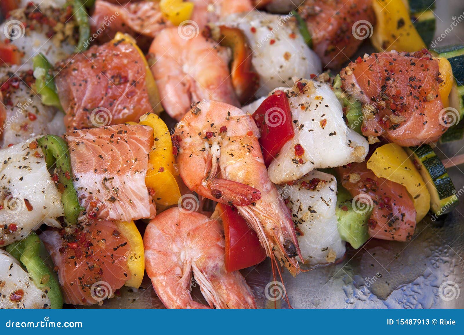 Fish kebabs stock image. Image of fish, cooking, dish - 15487913