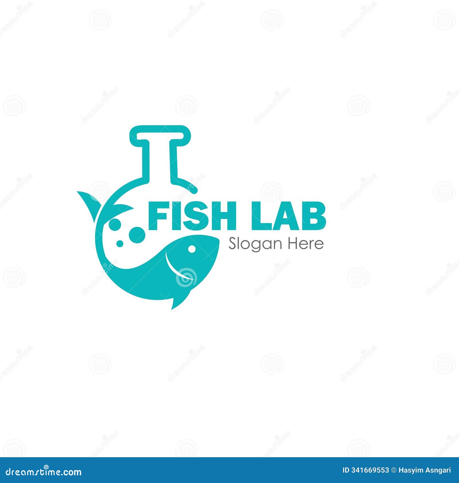 Fish Lab Logo Design Concept Stock Illustration - Illustration of ...