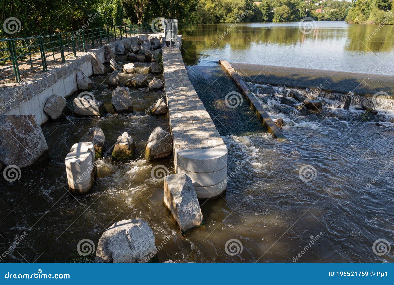 Fish Ladder, Fishway, Fish Pass or Fish Steps Passage Though Weir ...