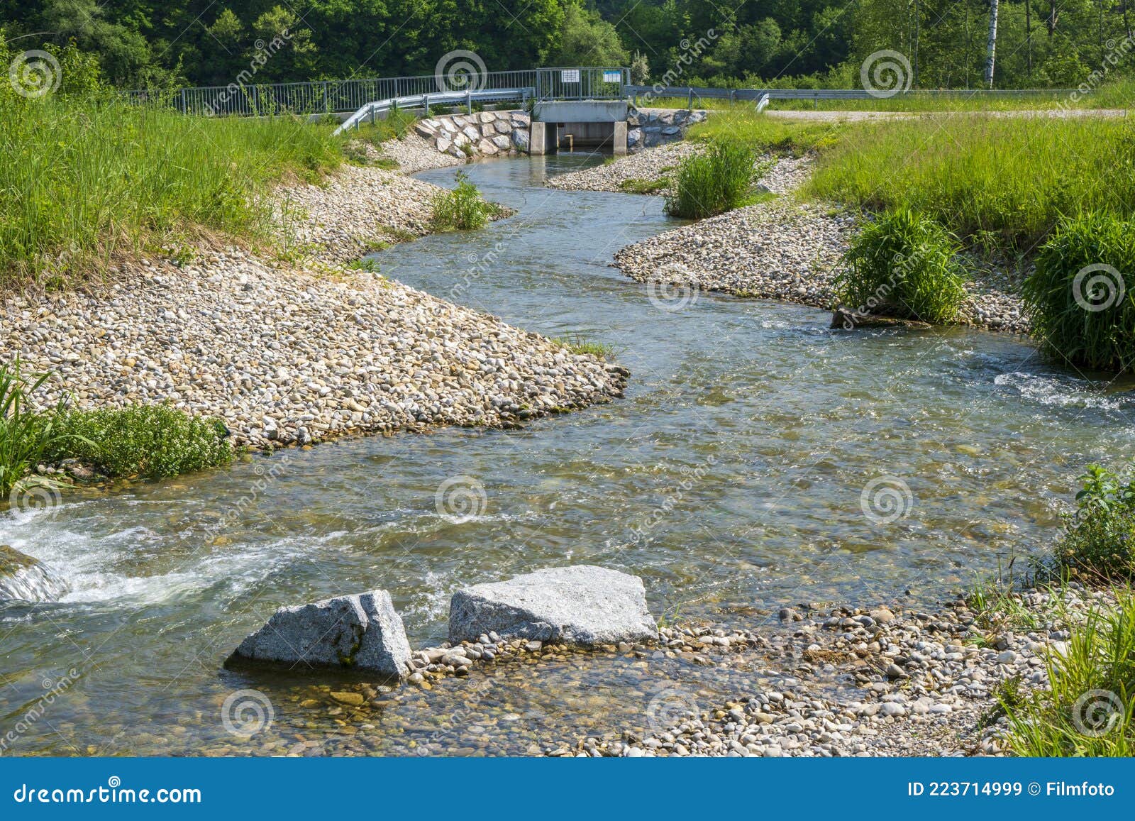 Fish Ladder for Migration of Spawning Fish in River Stream Stock Image ...