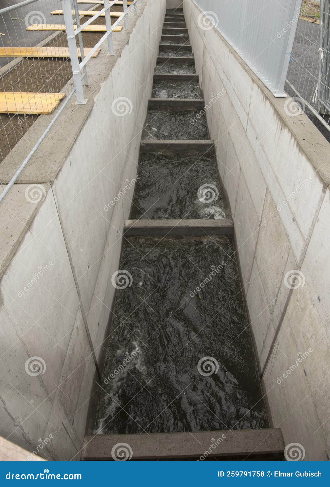 Fish ladder or fish pass stock photo. Image of humid - 259791758