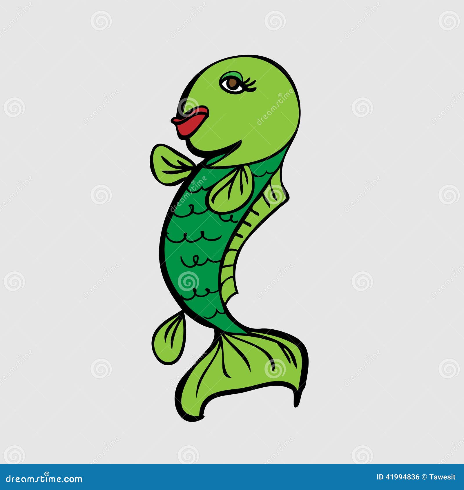 Fish lady stock vector. Illustration of colorful, clip - 41994836