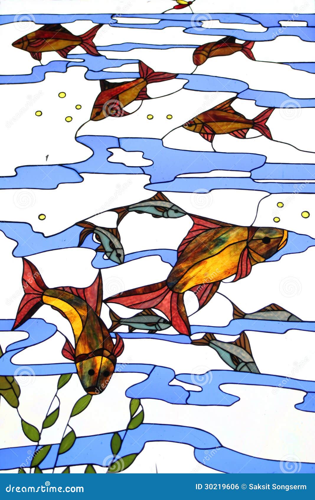 Fish on colour glass stock illustration. Illustration of wildlife ...