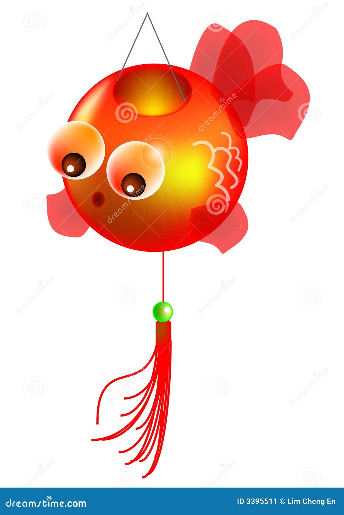 Fish lantern stock vector. Illustration of shape, festive - 3395511