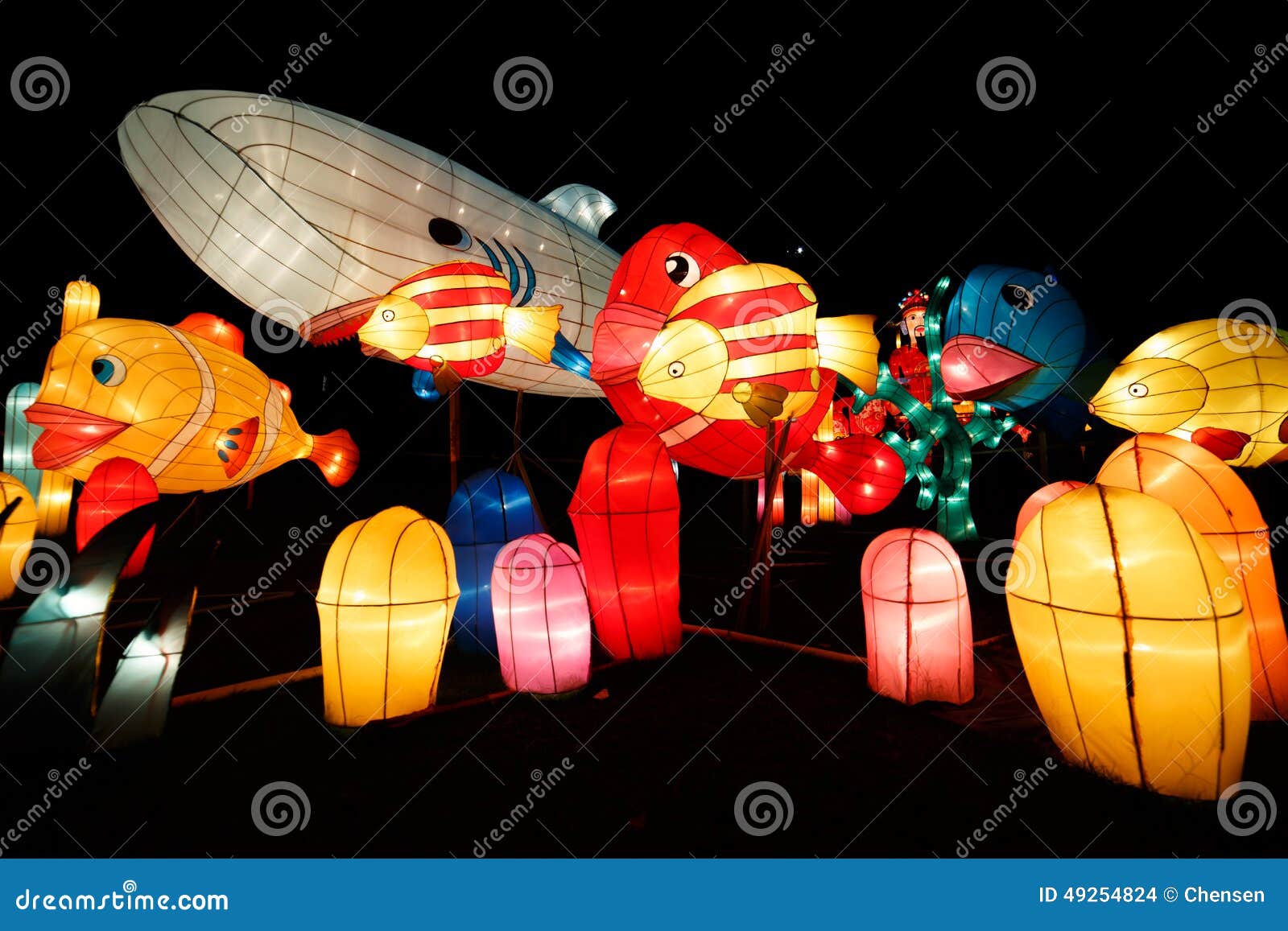 Fish Lantern Show stock photo. Image of colorful, china - 49254824
