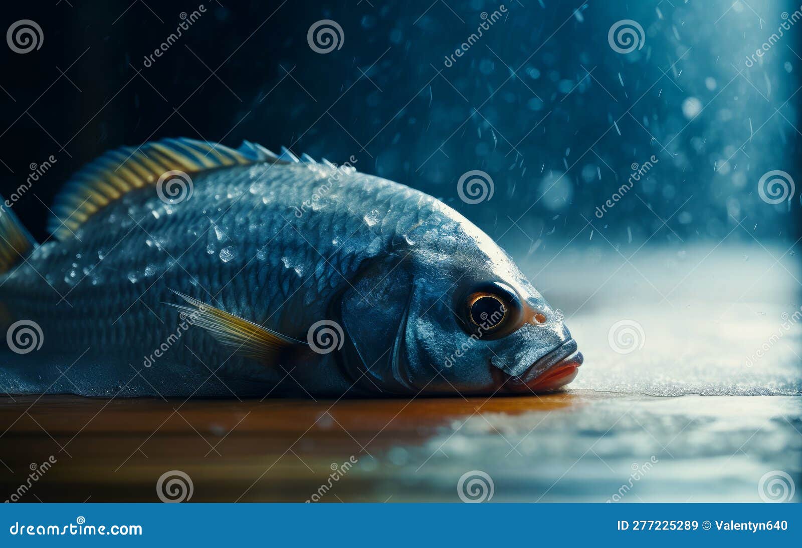 Fish that is Laying Down on the Floor in the Rain with it S Mouth Open ...