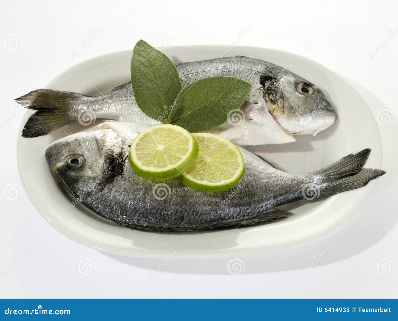 Fish with Lemon Slices stock image. Image of plate, prepared - 6414933