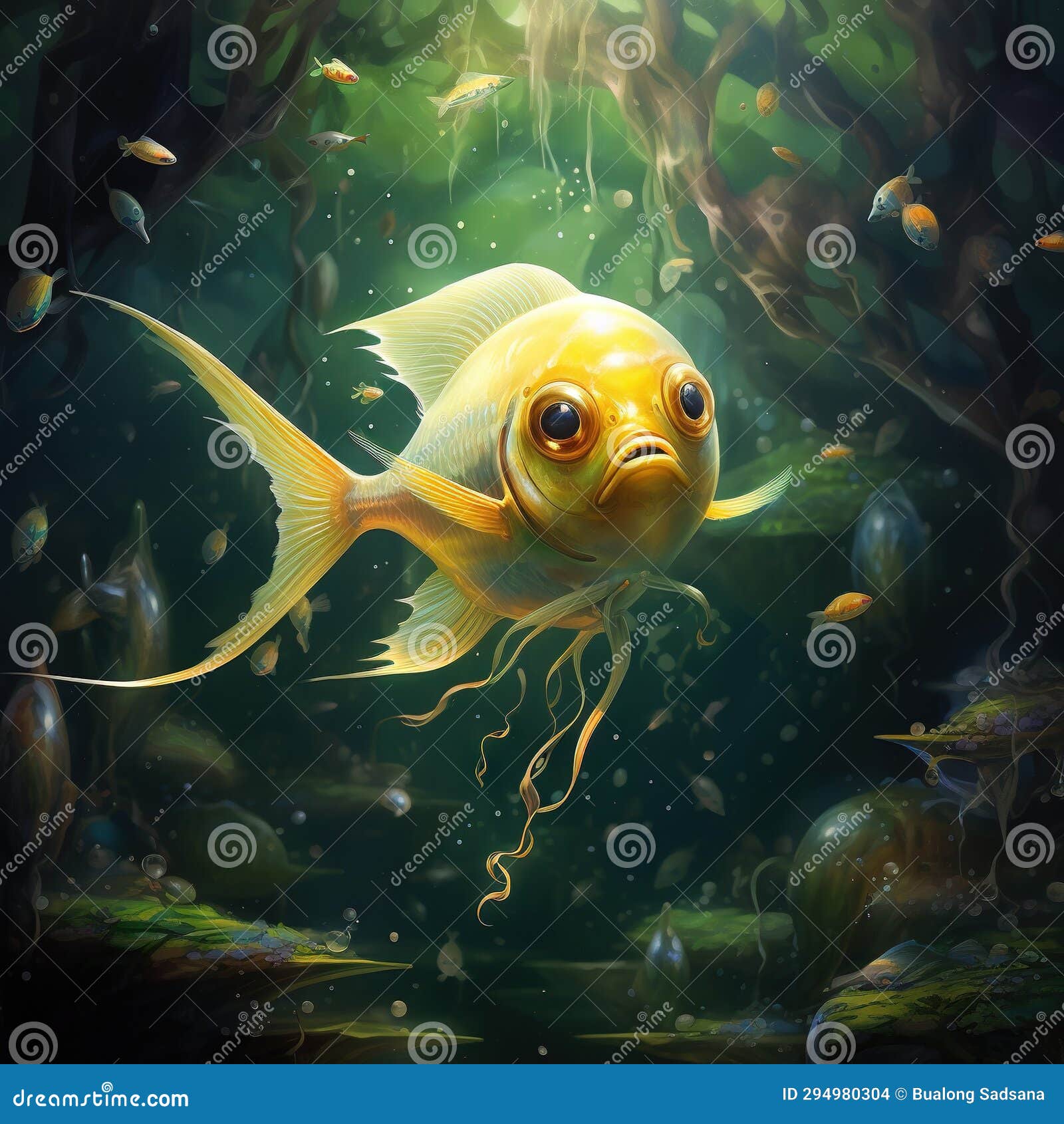 Fish lemon tetra stock illustration. Illustration of aquarium - 294980304