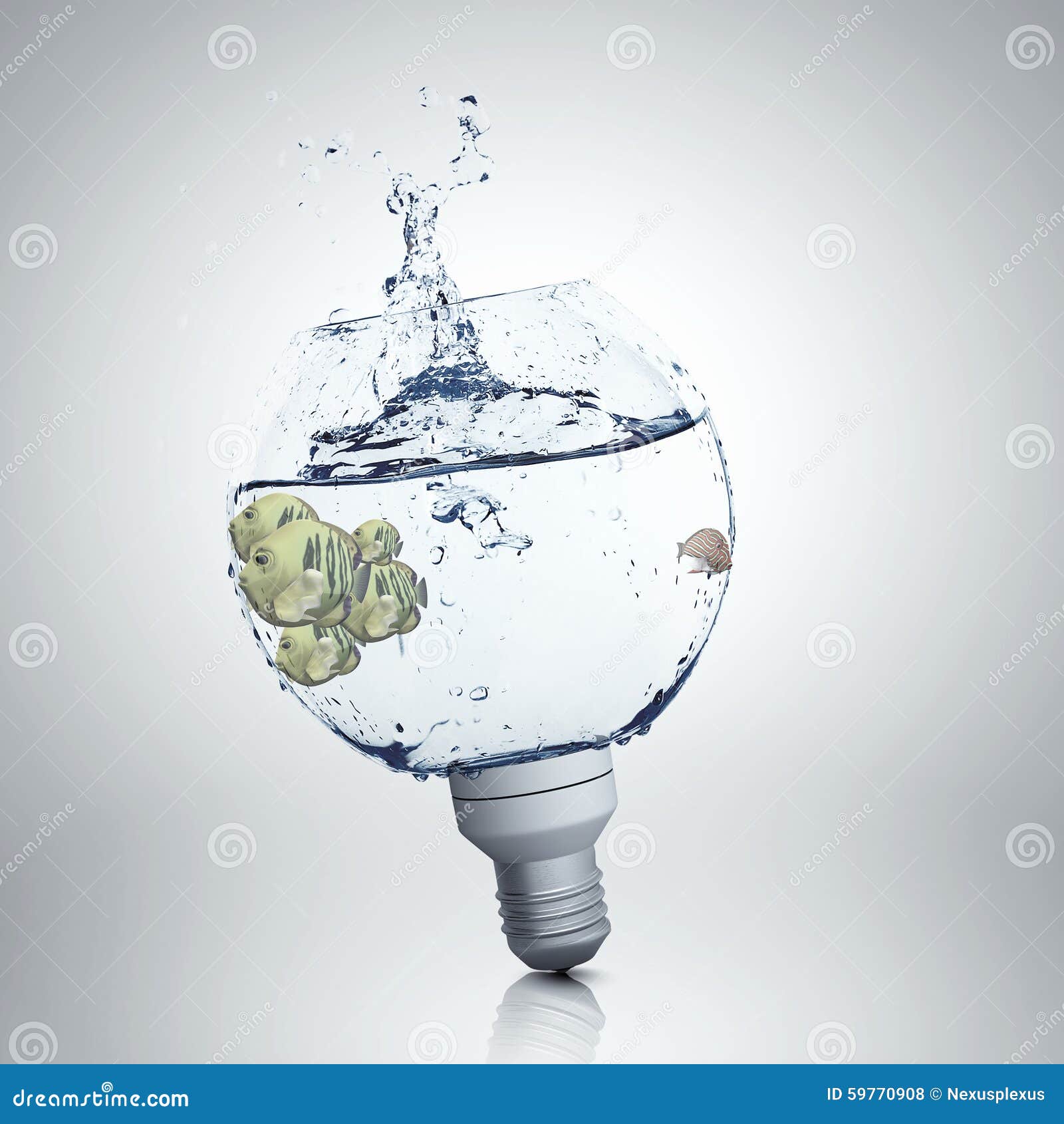 Fish in light bulb stock photo. Image of watts, lightbulb - 59770908