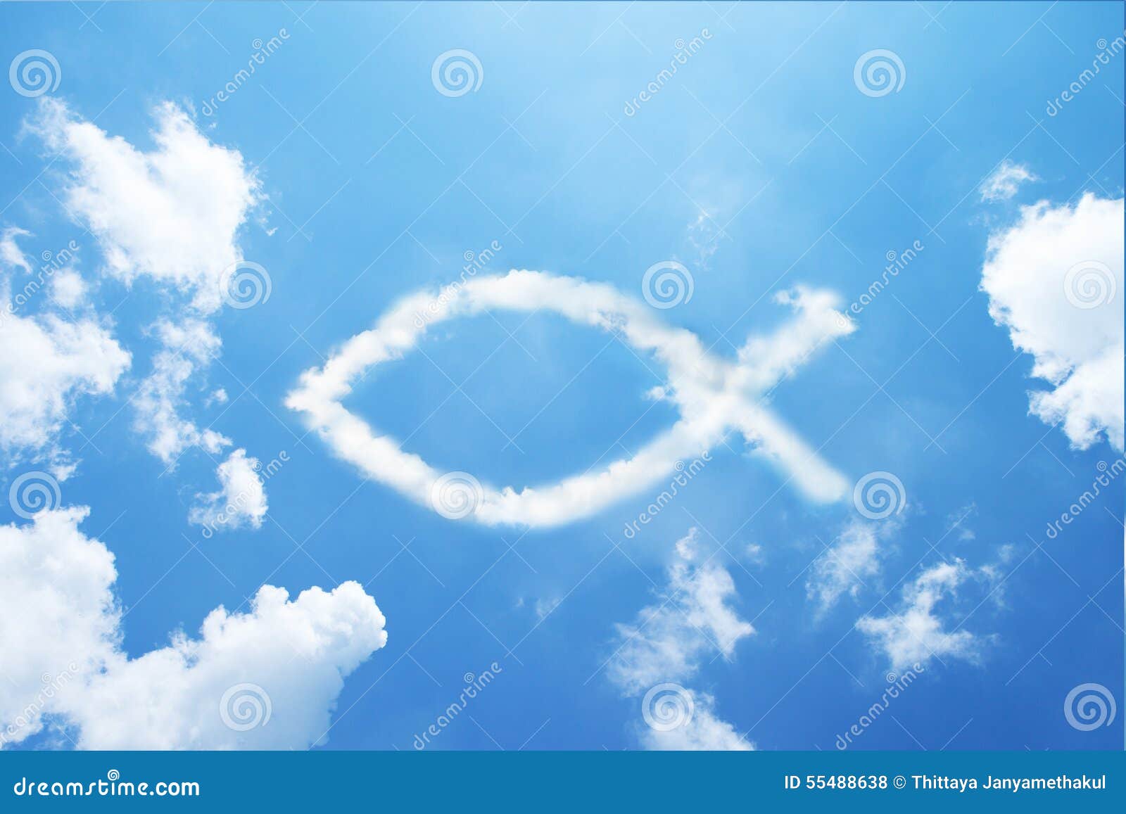 Fish like christian symbol stock photo. Image of cross - 55488638